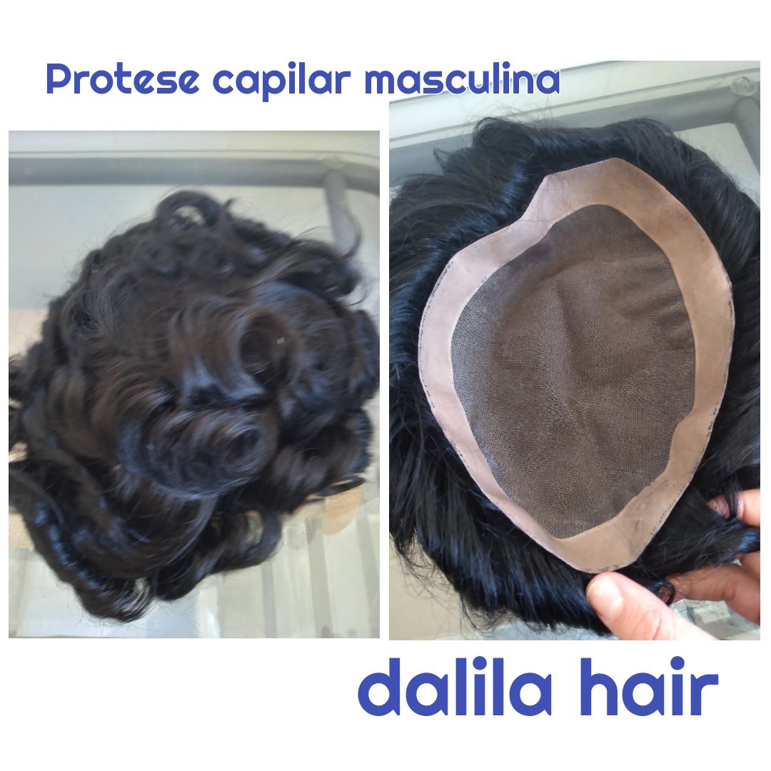 PRÓTESE CAPILAR MASCULINA CABELO HUMANO DALILA HAIR - Cabelos Lace Mega ...