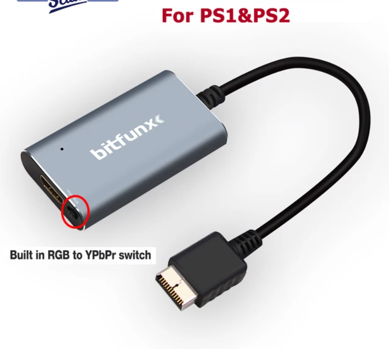 Adaptador HDMI Compatível com PlayStation 1 e 2 - 1080p - NyO Tech Games