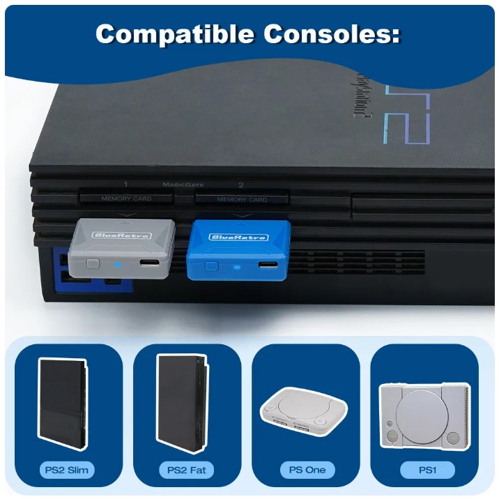 Adaptador Mini BlueRetro / Receptor Bluetooth PS1 e PS2 sem fio - NyO ...