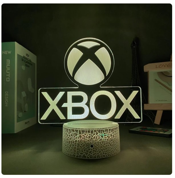 Luminária de Acrílico Modelo Xbox com 7 Modos de Cores - NyO Tech Games