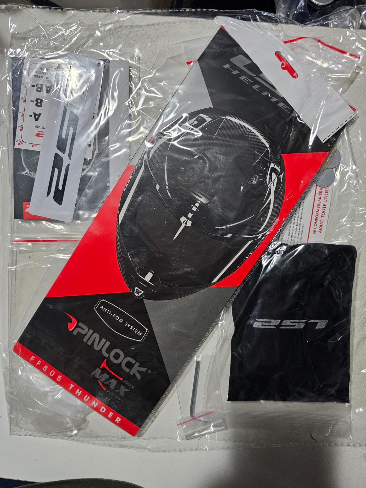 KIT LS2 THUNDER (PINLOCK/TEAR-OFF/ALMOFADA/REFLETIVOS/CHAVE ...