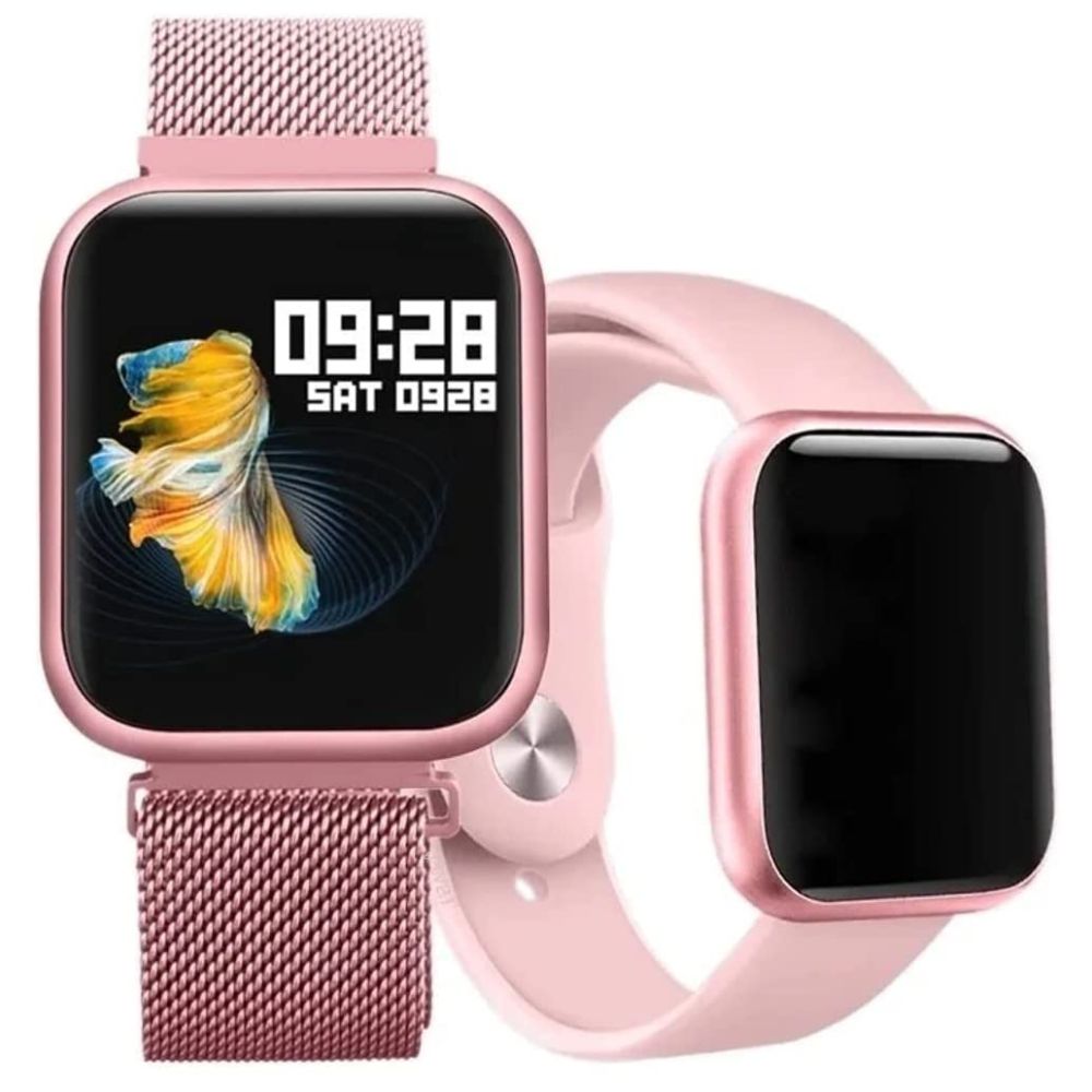 Relógio Smartwatch MTR - 80 TOMATE 2 Pulseiras (aço e borracha) - MTR ...