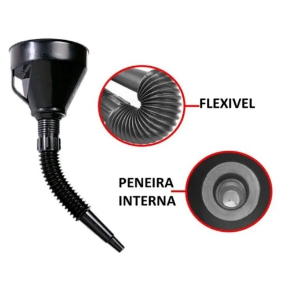 Funil Plástico Grande Com Bico Flexível Gasolina, óleo CB 2980 com ...
