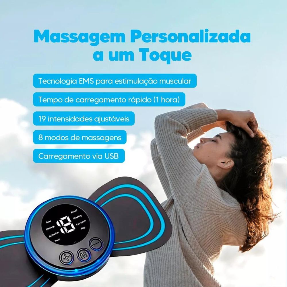 Massageador Elétrico Choque Ems Dor Coluna Pernas Pés Lombar OI-3022 ...