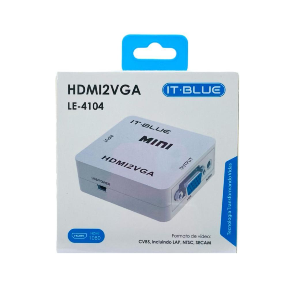 Cabo Adaptador HDMI para VGA IT-BLUE LE-4104 para PC, TV e Monitor - mjs smart imports ...