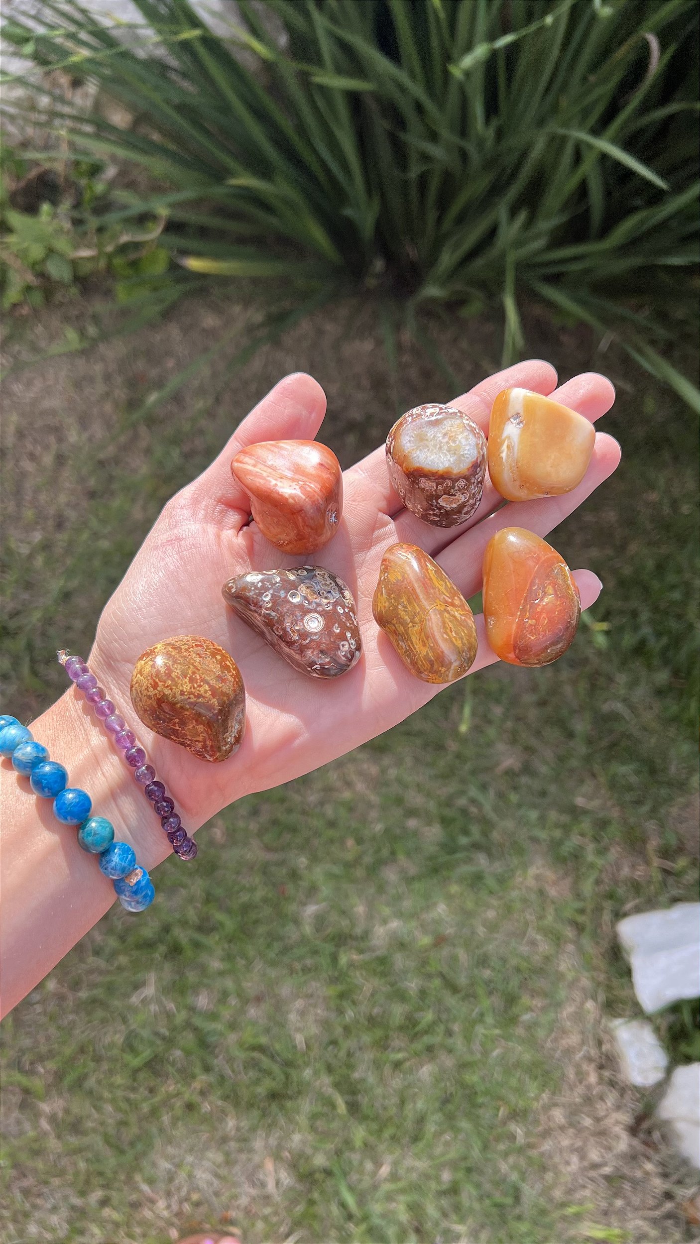 Ágata Cornalina Rolada - Cristais Naturais e vários Amuletos feitos a ...