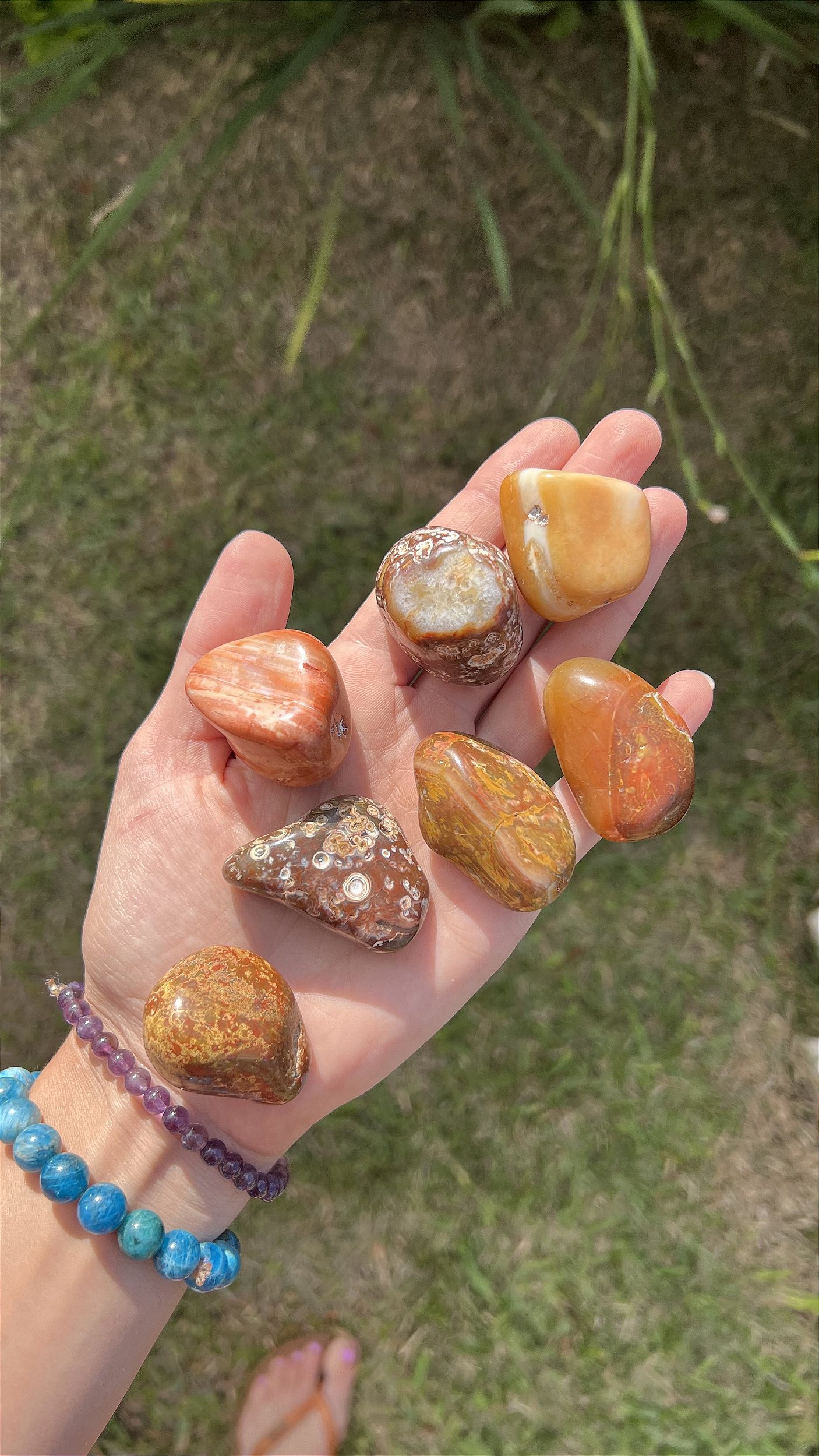 Ágata Cornalina Rolada - Cristais Naturais e vários Amuletos feitos a ...