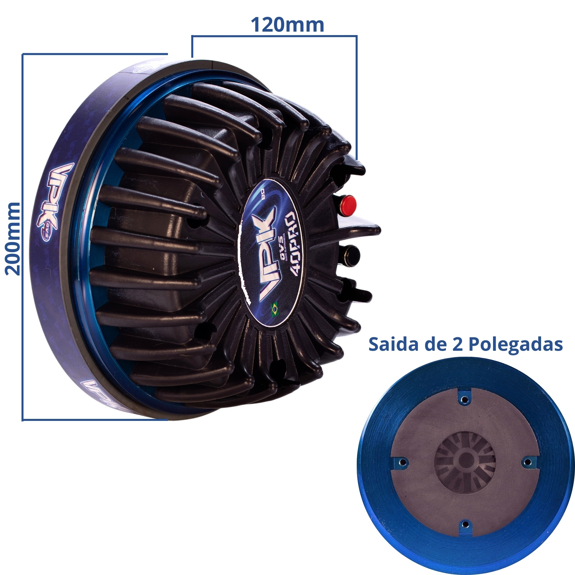 Driver Trio Fenólico QVS 40PRO VPK 200w RMS + Corneta 2 Polegadas QVS - QVS