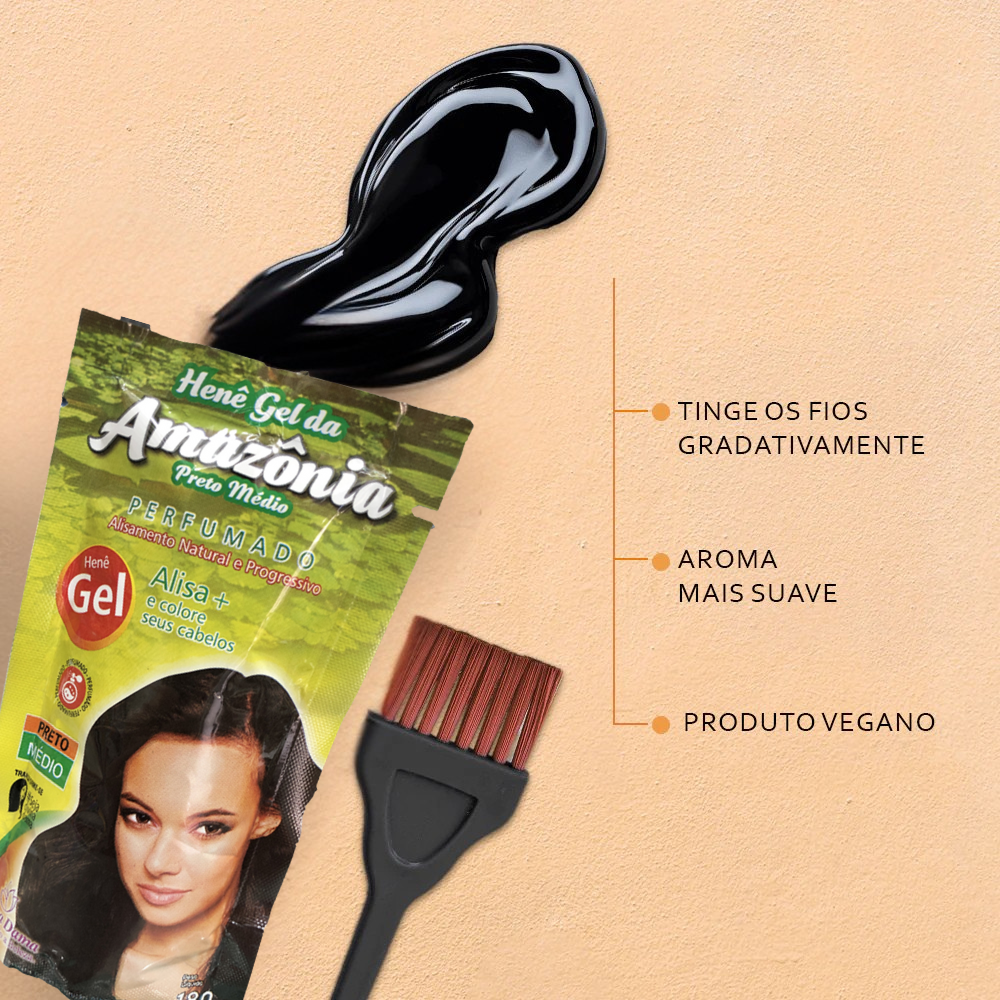 Henê Da Amazônia Em Gel Preto Médio 180g - Perfumaria Irene