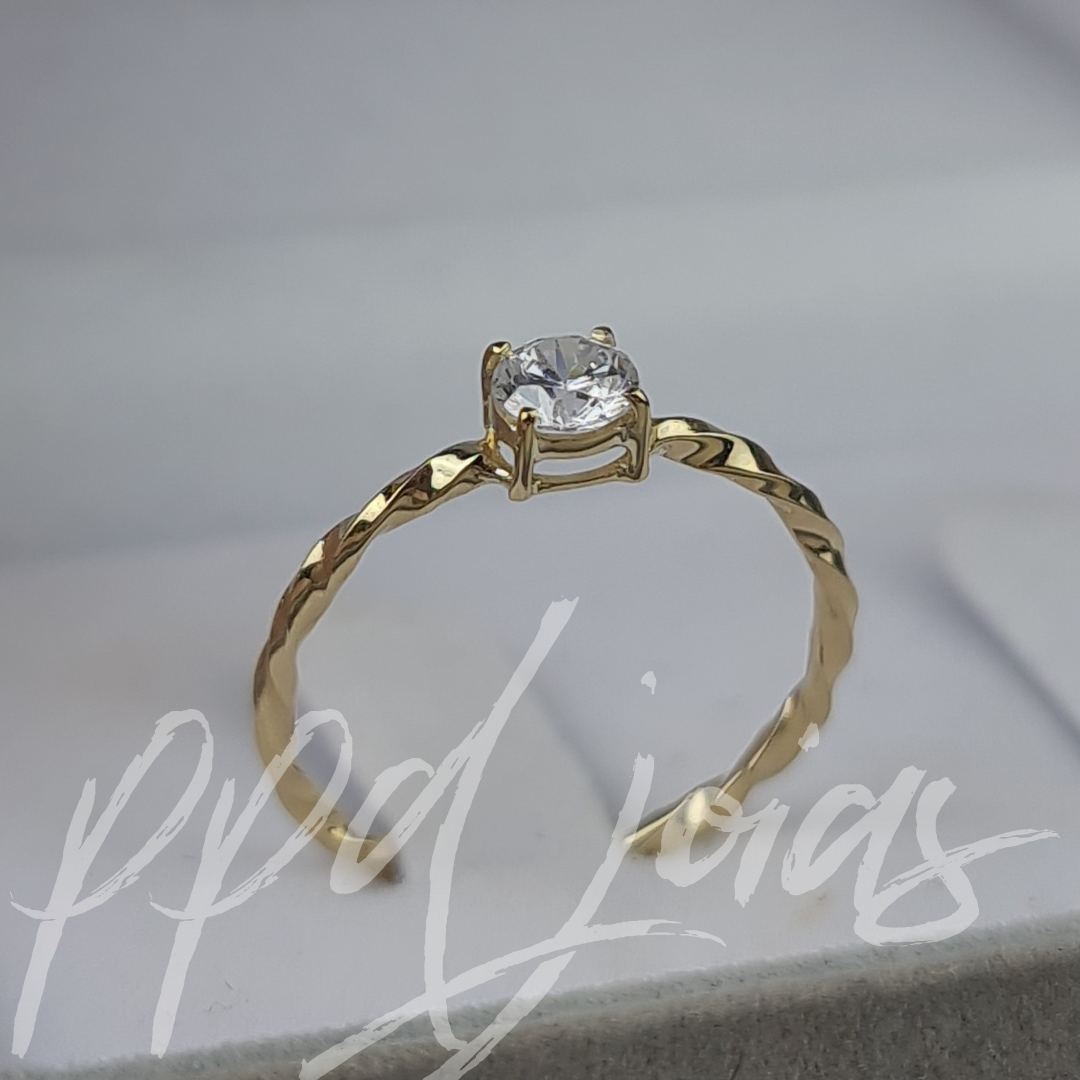 Anel de Noivado Solitário Ouro 18k | Aro Torcido – PPDJOIAS - PPD Joias ...
