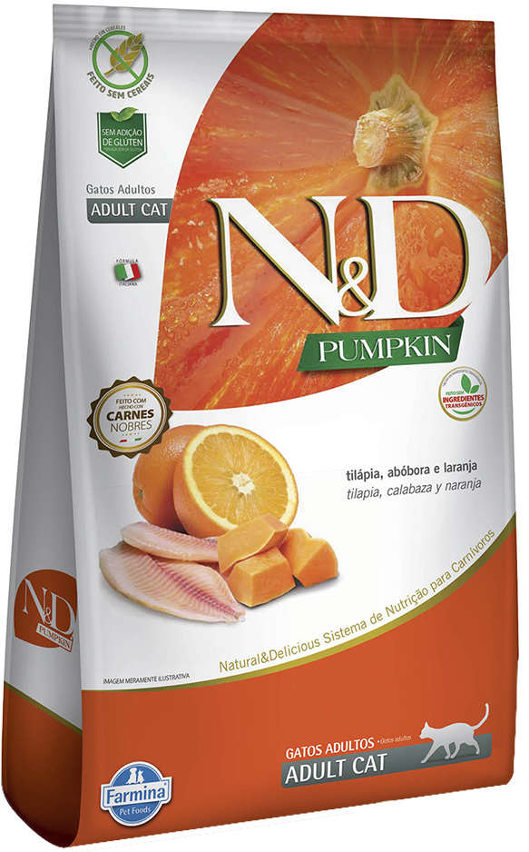 N&D Pumpkin Gatos Adultos Tilapia 400g - DogLivery - Comercio de Alimentos e Artigos para Animais