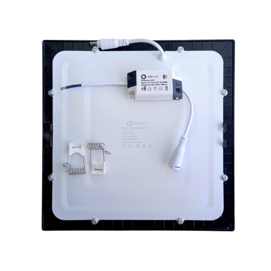 Painel Led Quadrado Embutir 18W 4000K Borda Preta Bivolt - LED EXPRESS ...