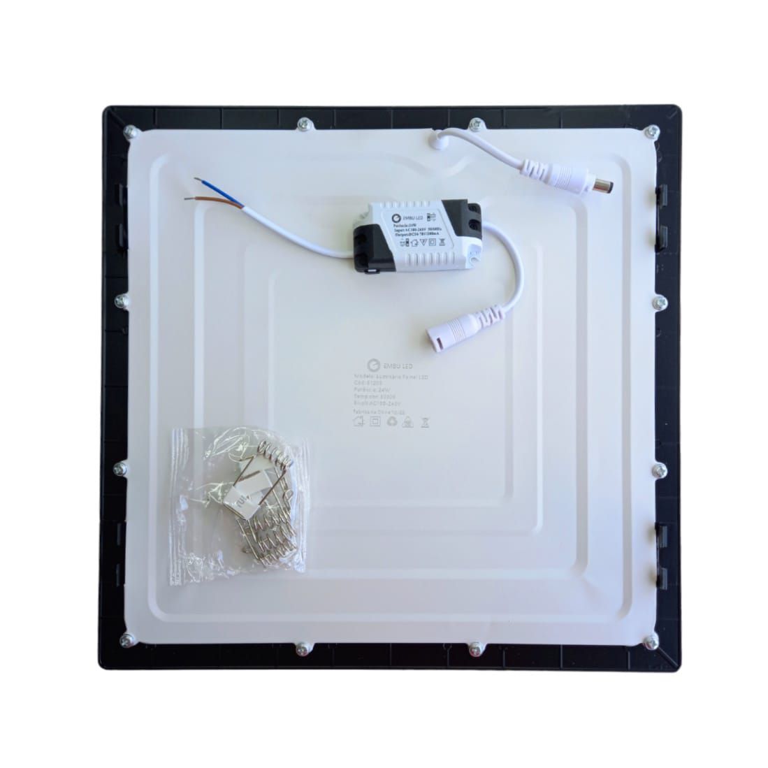 Painel Led Quadrado Embutir 24W 3000K Borda Preta Bivolt - LED EXPRESS ...