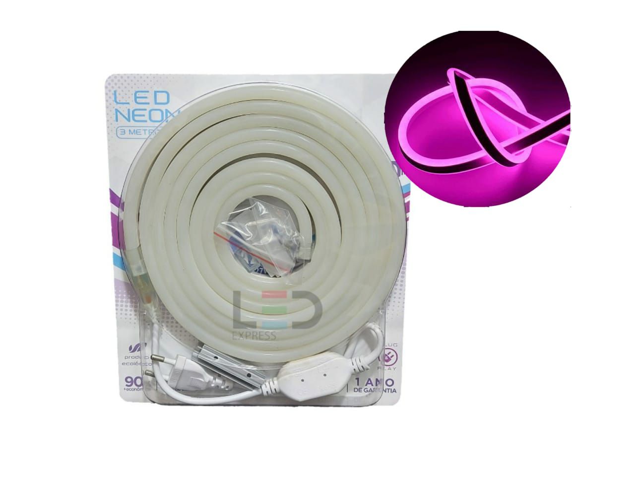 NEON DE LED ROSA 127V - LED EXPRESS - ESPECIALIZADO EM LED
