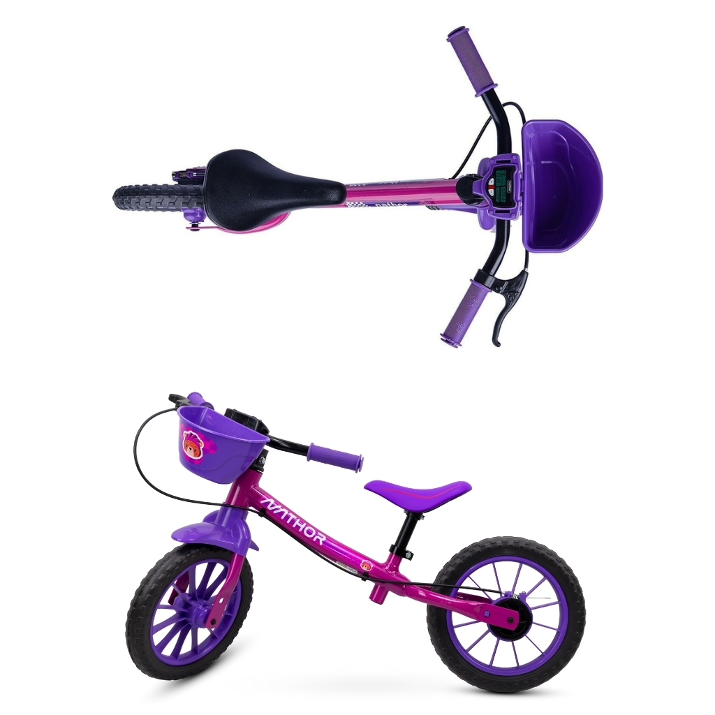Bicicleta Balance Infantil Bike Feminina 3 Aro 12 - Nathor - Alves Baby