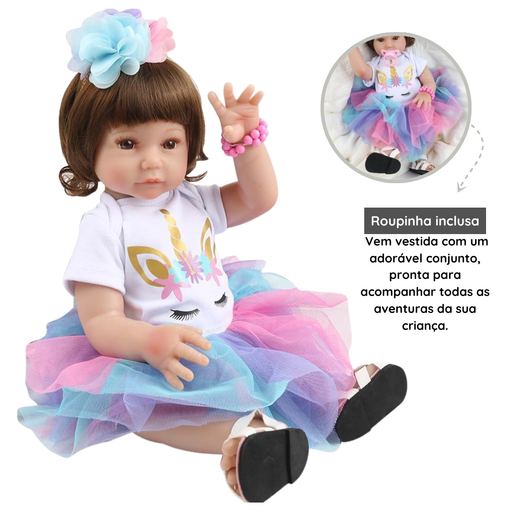 Boneca Bebê Reborn Shiny Toys Laura Baby Christy - Alves Baby