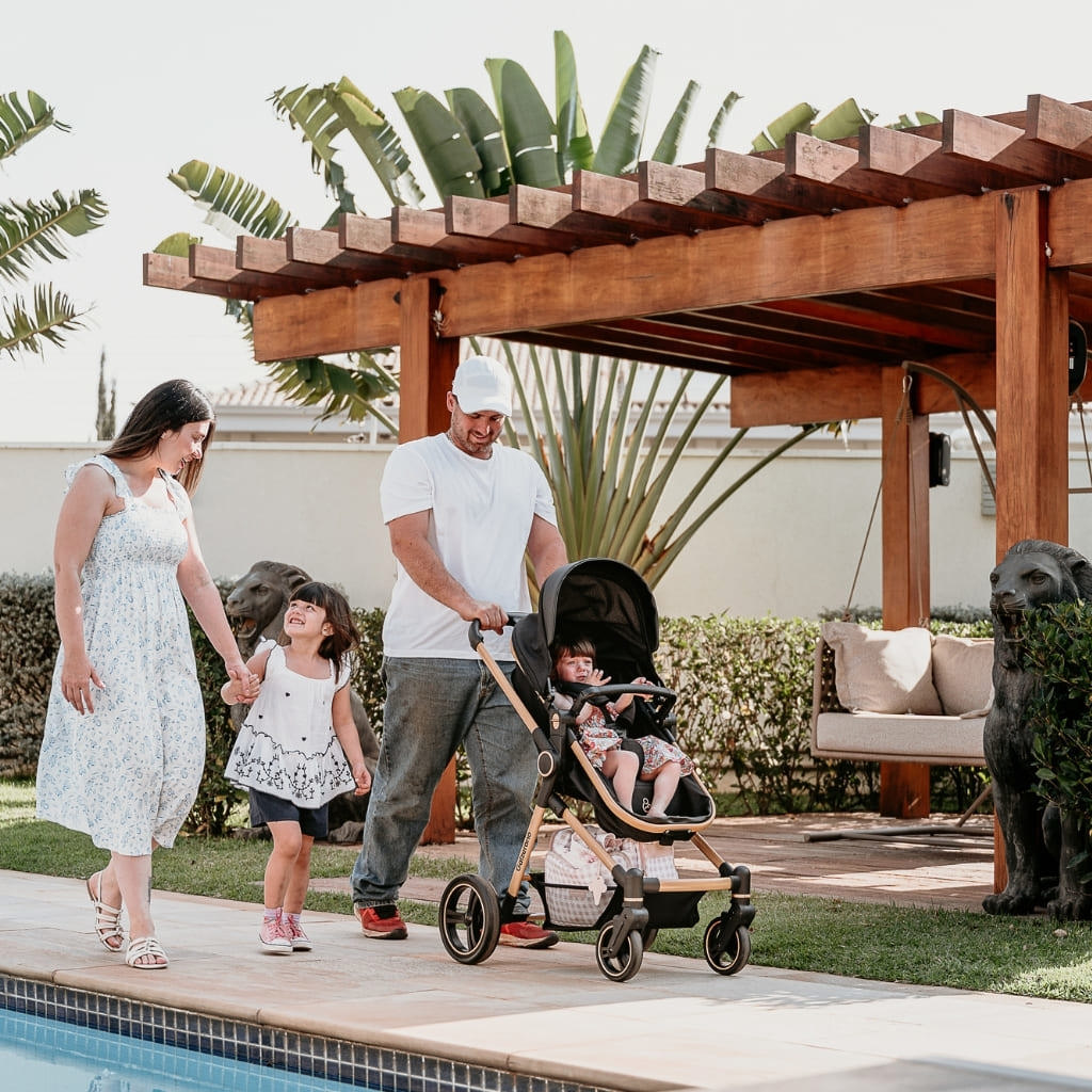 Carrinho De Bebê Moisés Galzerano Ivy Preto - Alves Baby