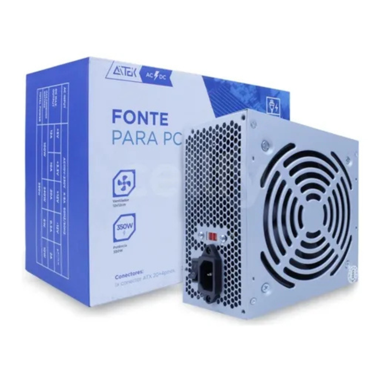 Fonte ATX 350W AITEK ATF-350 - BM Tech Distribuidora