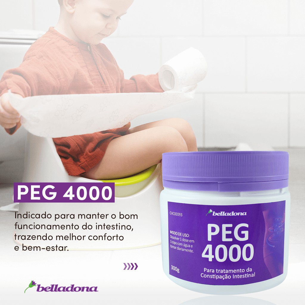 PEG 4000 (polietilenoglicol 4000) 300g | 60 doses - Farmácia Belladona ...