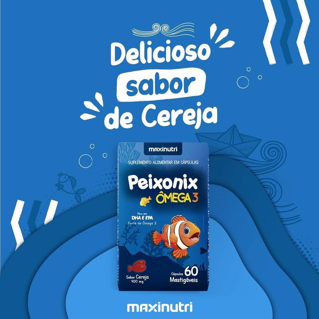 Peixonix Ômega 3 60 Cápsulas Mastigáveis Maxinutri - Farmácia Belladona ...