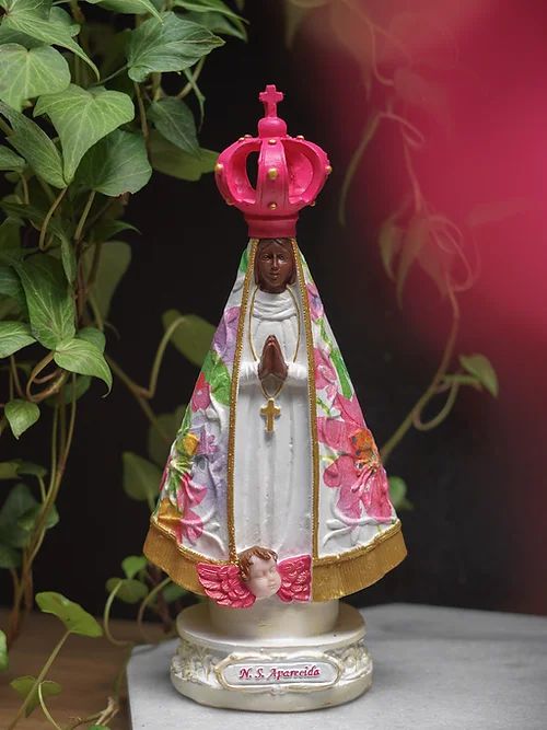 ESCULTURA NSA SRA APARECIDA VAZADA FLORAL SANTA MARCA 22cm - Raffaello ...
