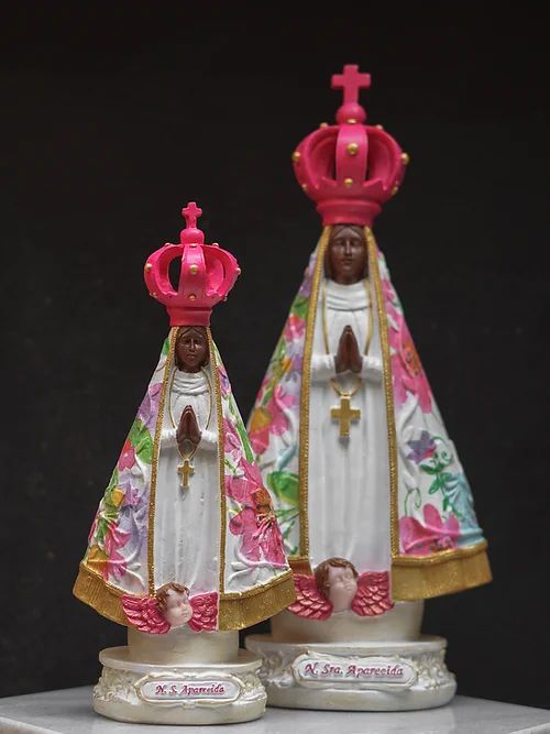 ESCULTURA NSA SRA APARECIDA VAZADA FLORAL SANTA MARCA 22cm - Raffaello ...