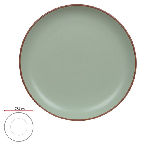 PRATO RASO DE CERAMICA KREA C/BORDA MARROM VERDE MENTA - Raffaello ...