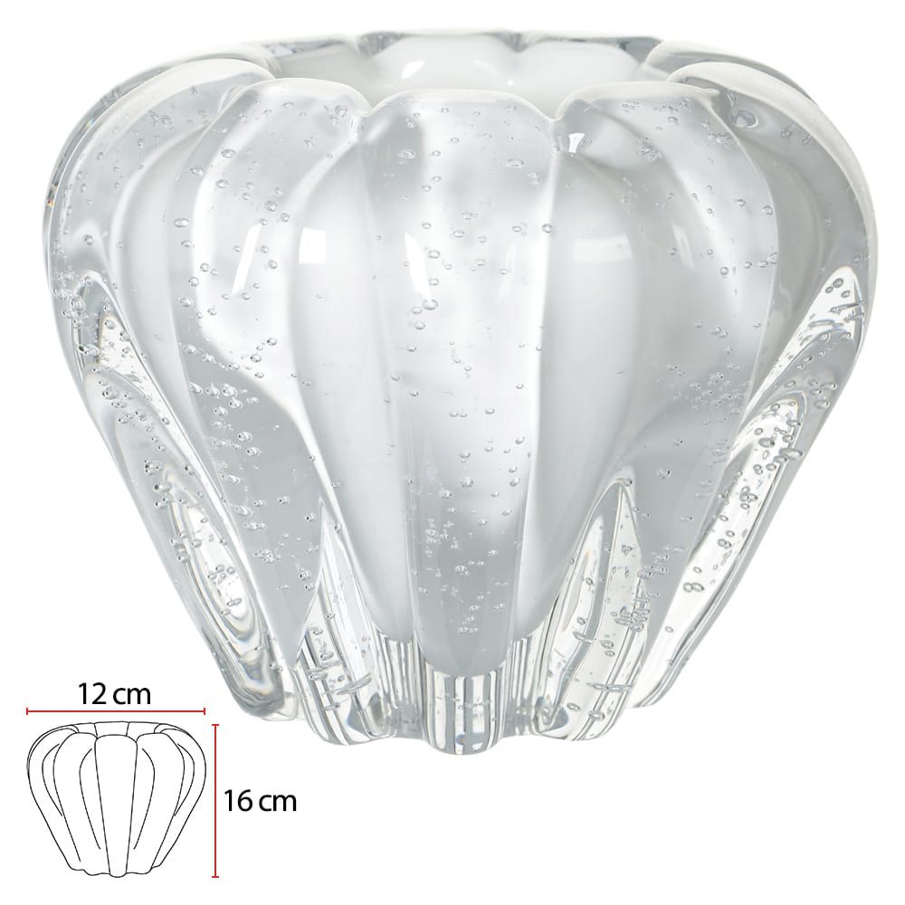 VASO DECORATIVO VIDRO MURANO BRANCO 16cm - Raffaello Presentes e ...
