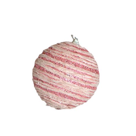 Trio Bola de Natal Rosa e Branca Decorada com Brilho 10cm - Raffaello ...