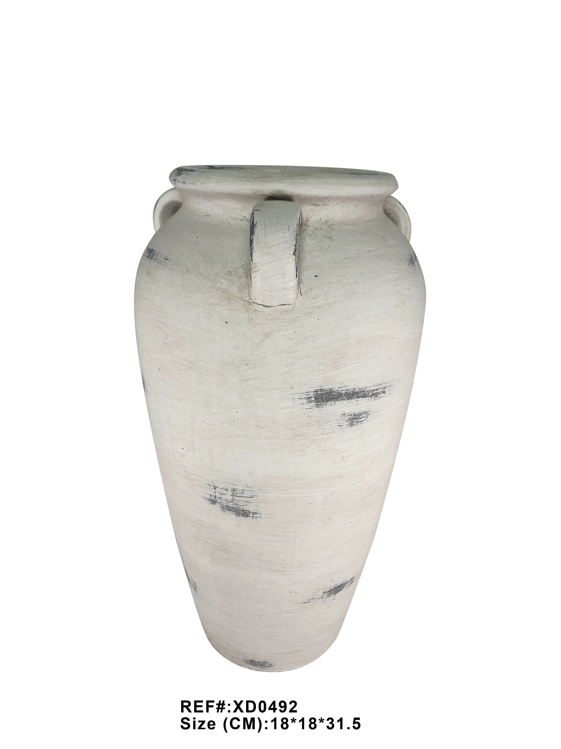 VASO DECORATIVO EM CERAMICA BRANCO RUSTICO 31,5CM - Raffaello Presentes ...