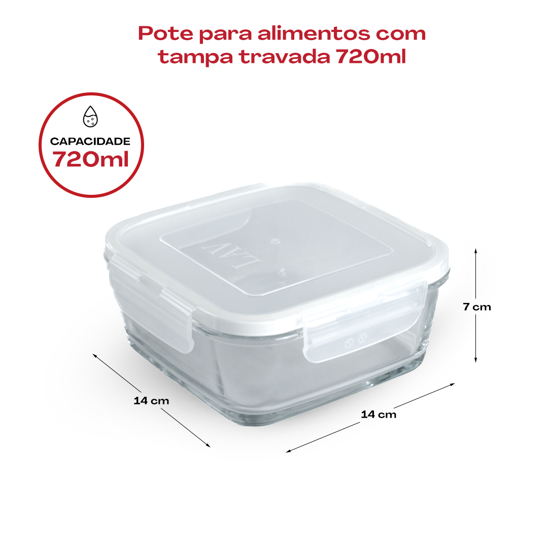 Potes Herméticos de Vidro Borossilicato com Tampa com Trava ...