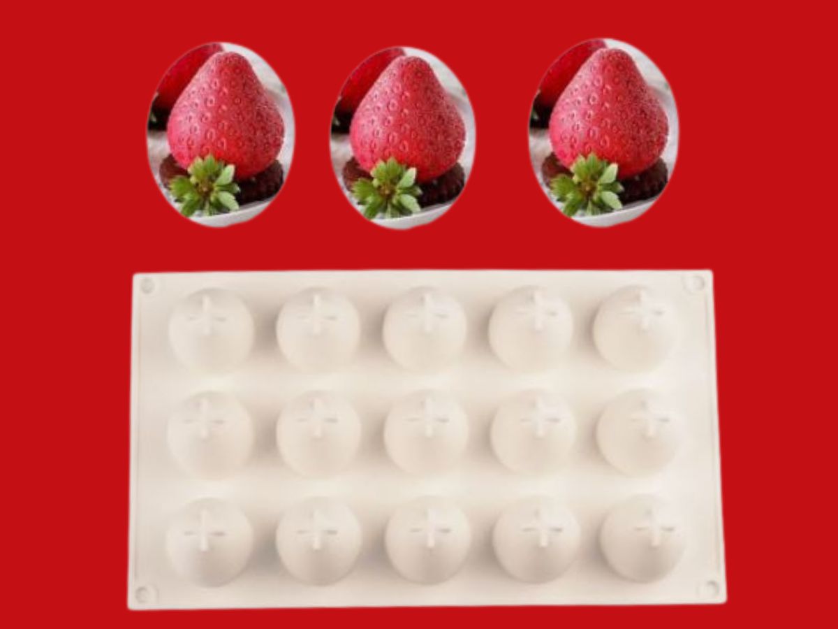 Molde de silicone mini morangos 15 cavidades - Loja do Silicone