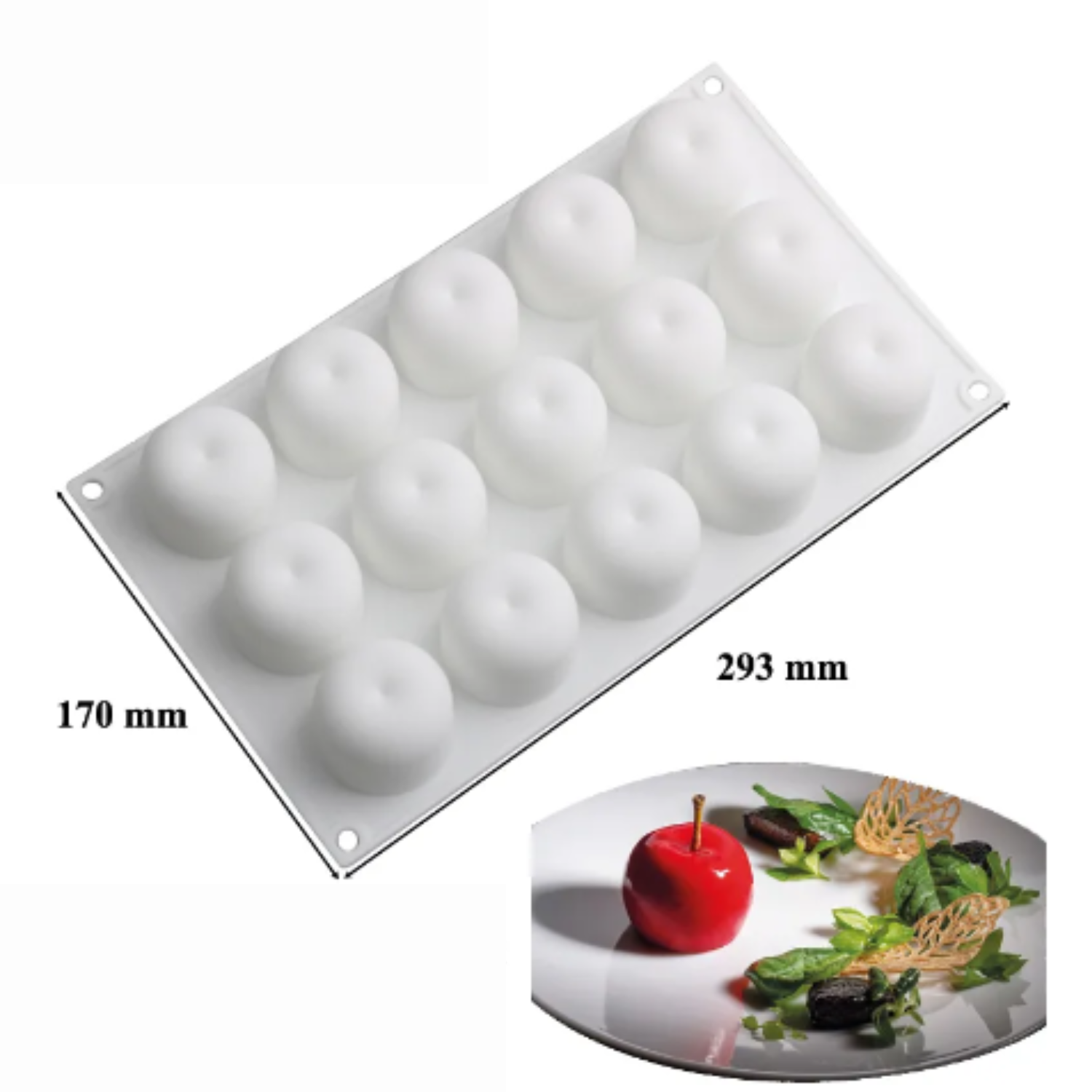 Forma de silicone fruta mini maçã 15 cavidades - Loja do Silicone