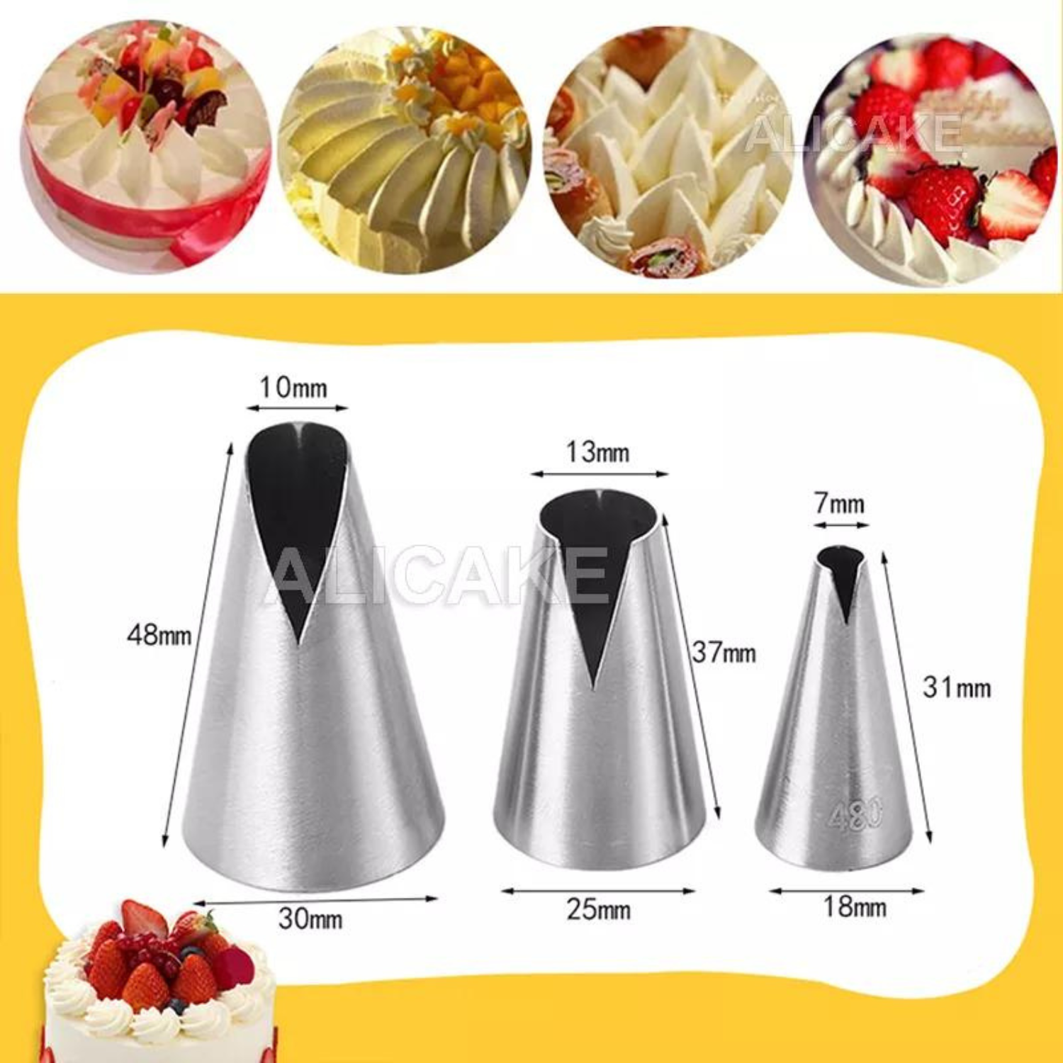 Bico inox kit com 3 peças para confeitaria - Loja do Silicone