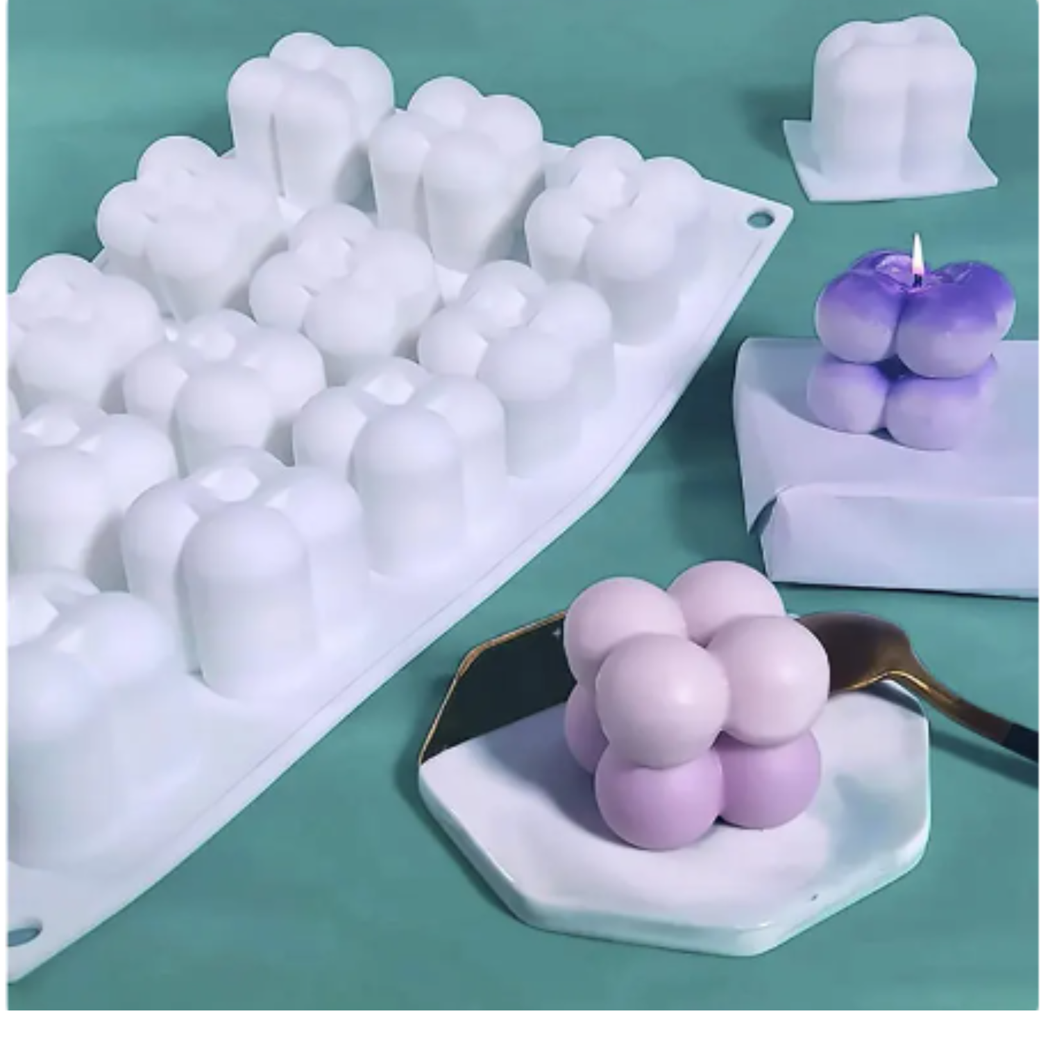 Molde de silicone mini cubo velas sabonetes e doces - Loja do Silicone