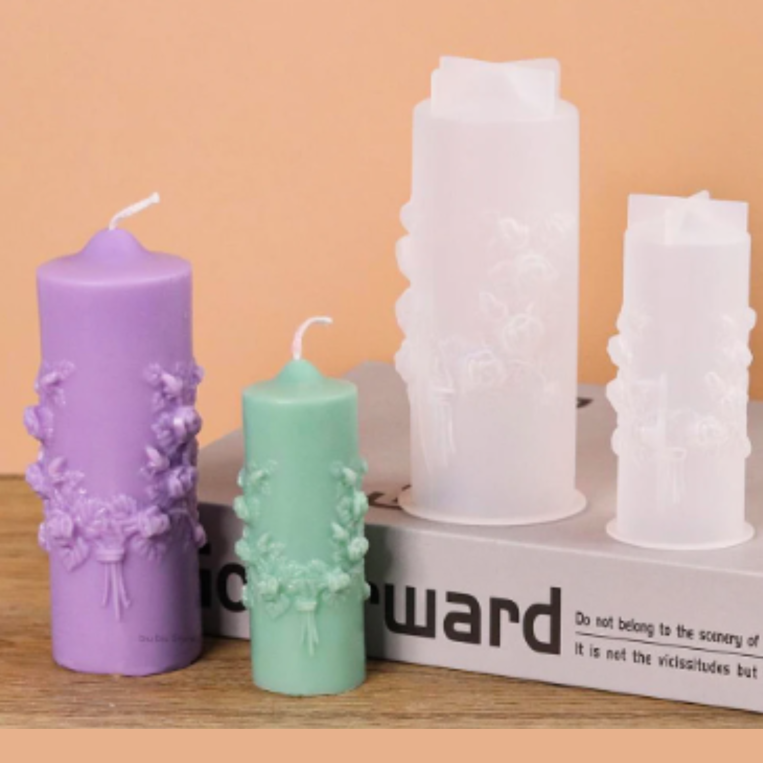 Molde de silicone cilíndrico para velas 3d - Loja do Silicone