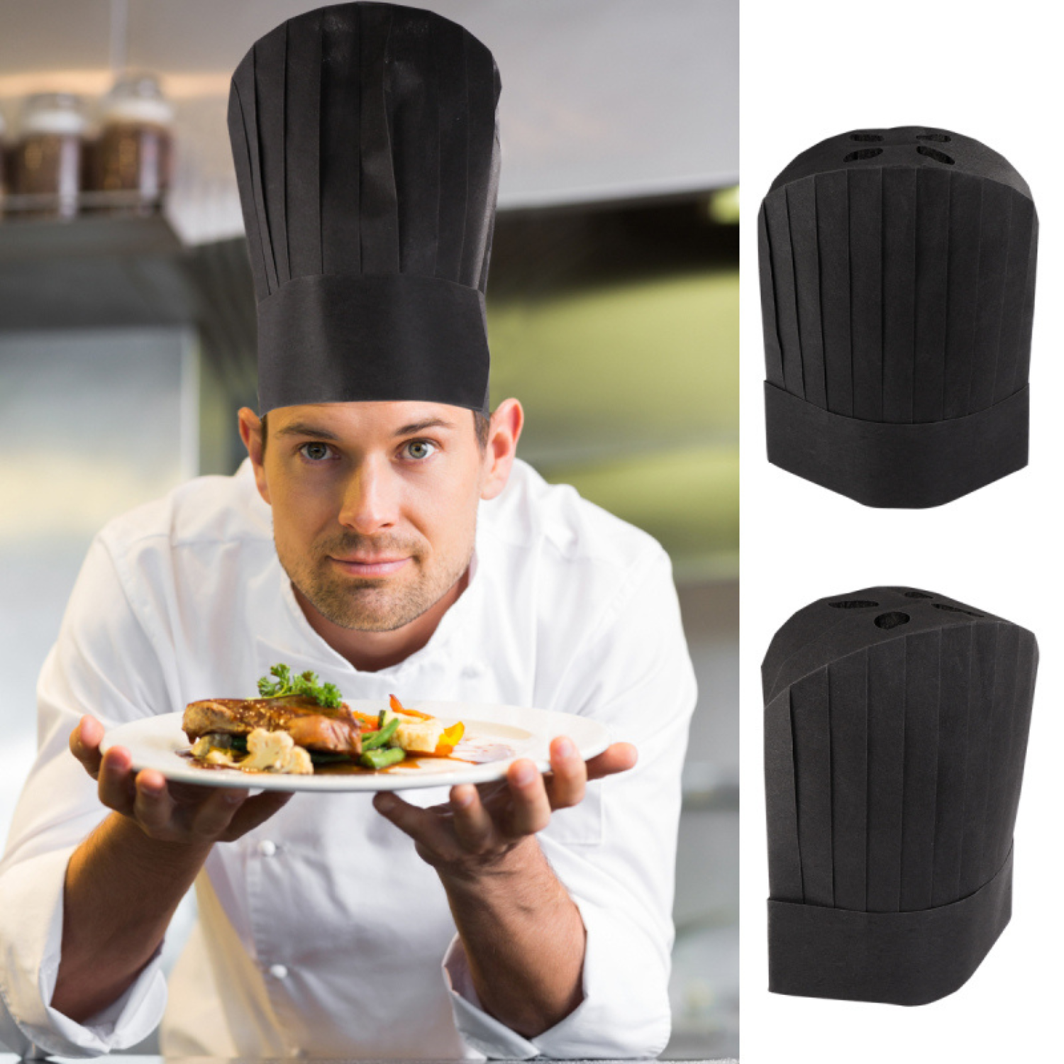 Toque blanche tnt com regulagem cor preto kit com 03 peças - Loja do ...