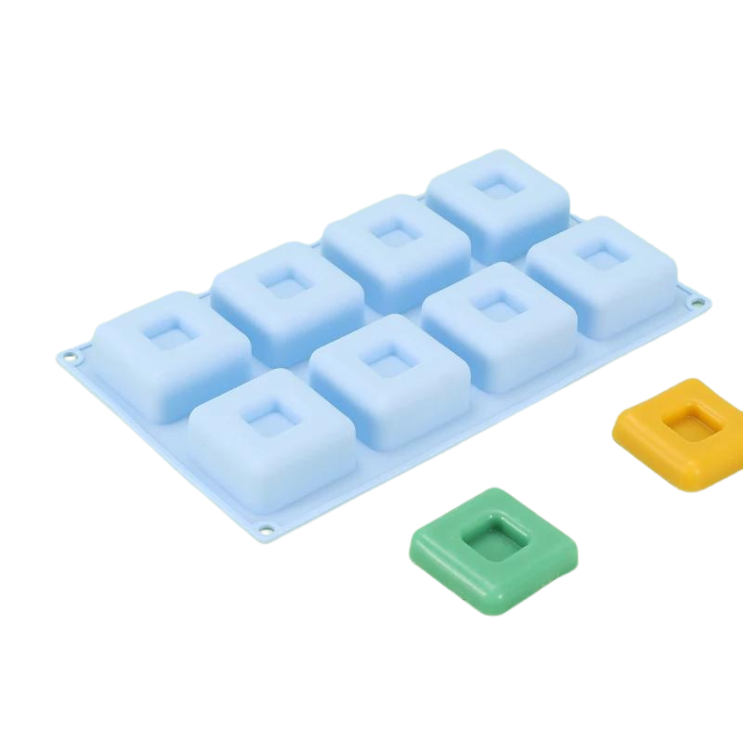 Molde de silicone 08 cavidades quadrado - Loja do Silicone