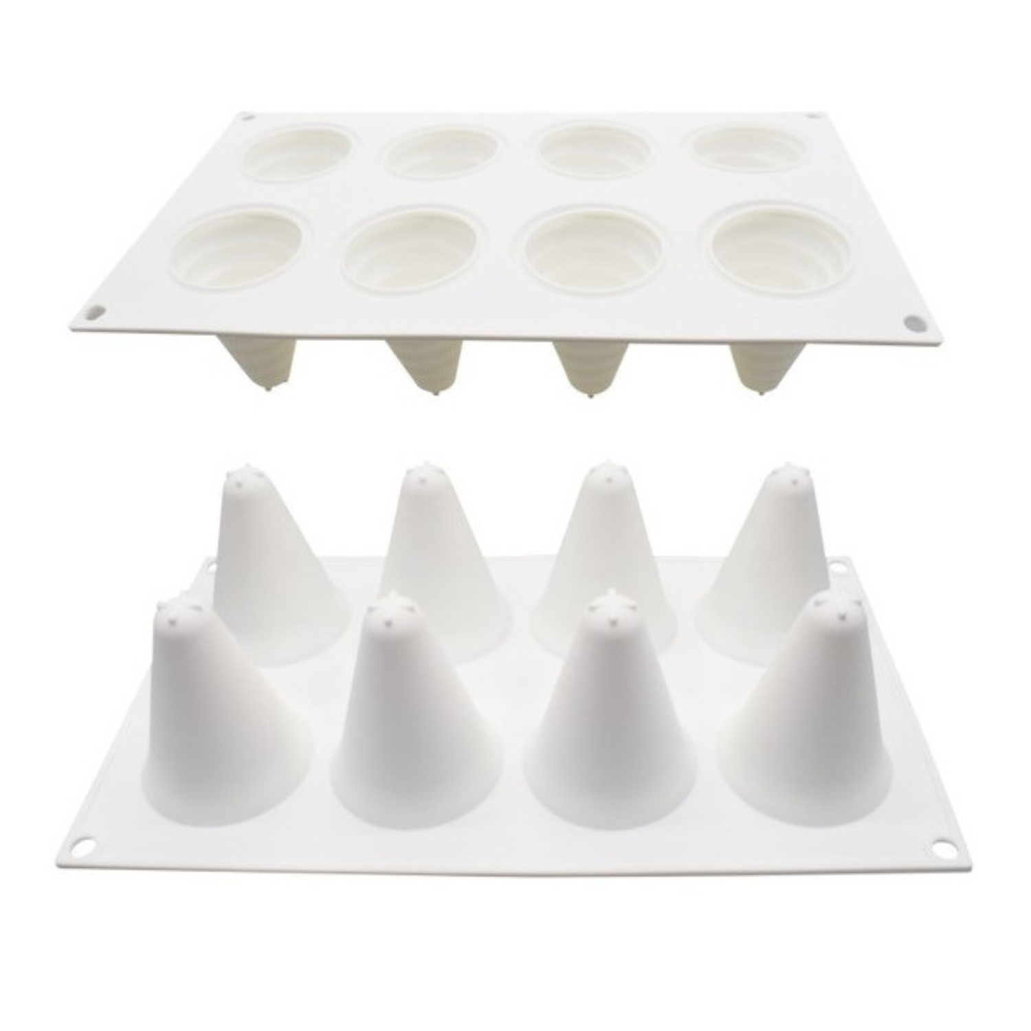 Molde de silicone cone arvore natal 08 cavidades - Loja do Silicone