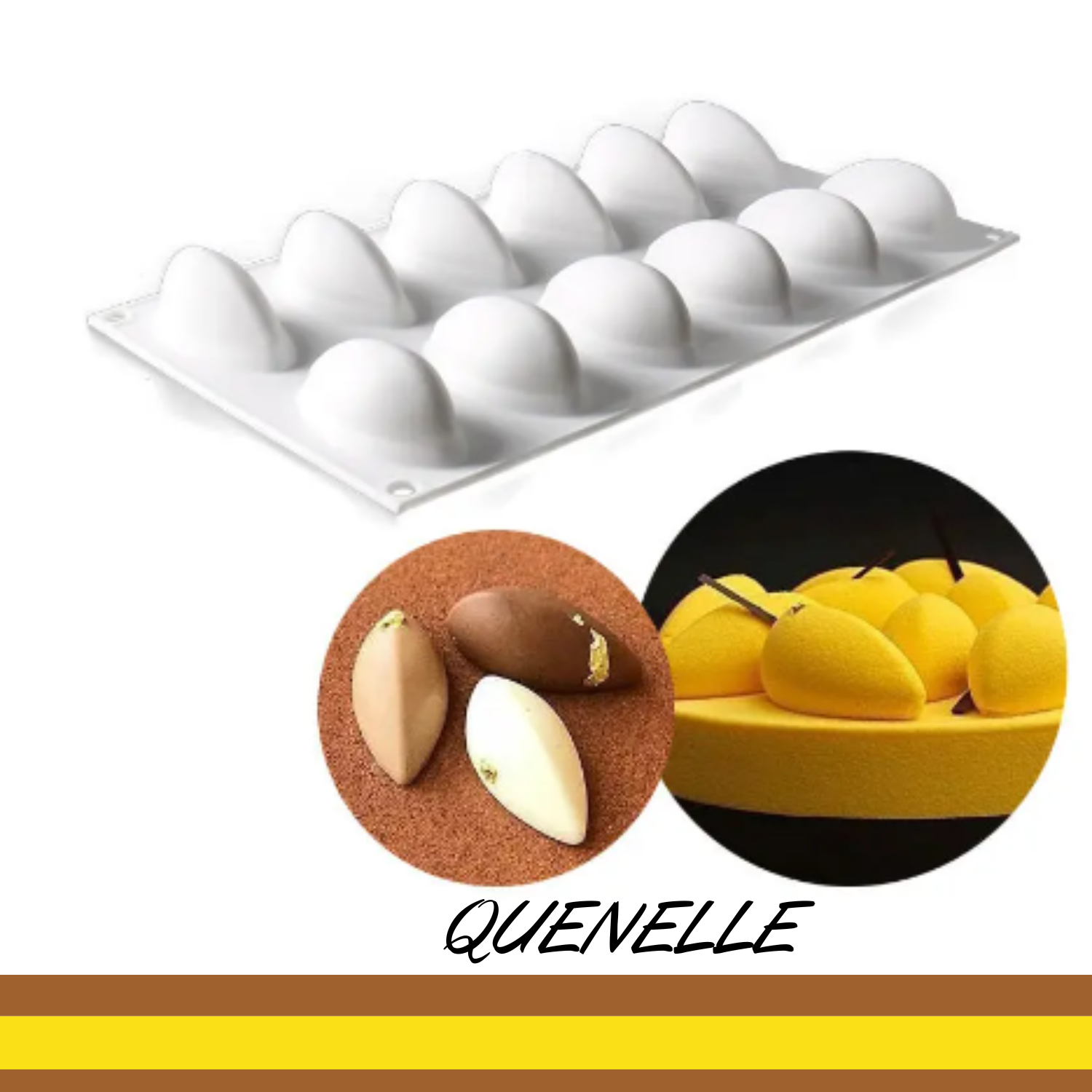 Molde de silicone Quenelle - Loja do Silicone