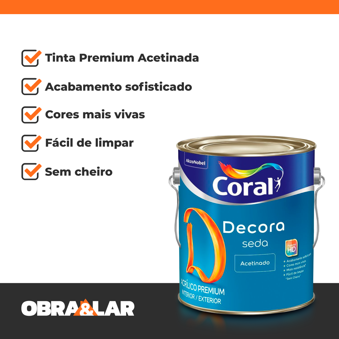 Tinta Acrílica Coral Decora Seda Premium Algodão Egípcio Acetinado ...