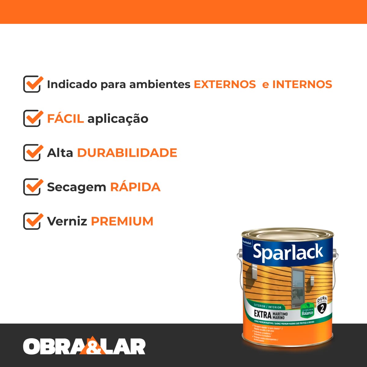 Verniz Sparlack Extra Marítimo Balance a Base D'Água Acetinado Natural ...