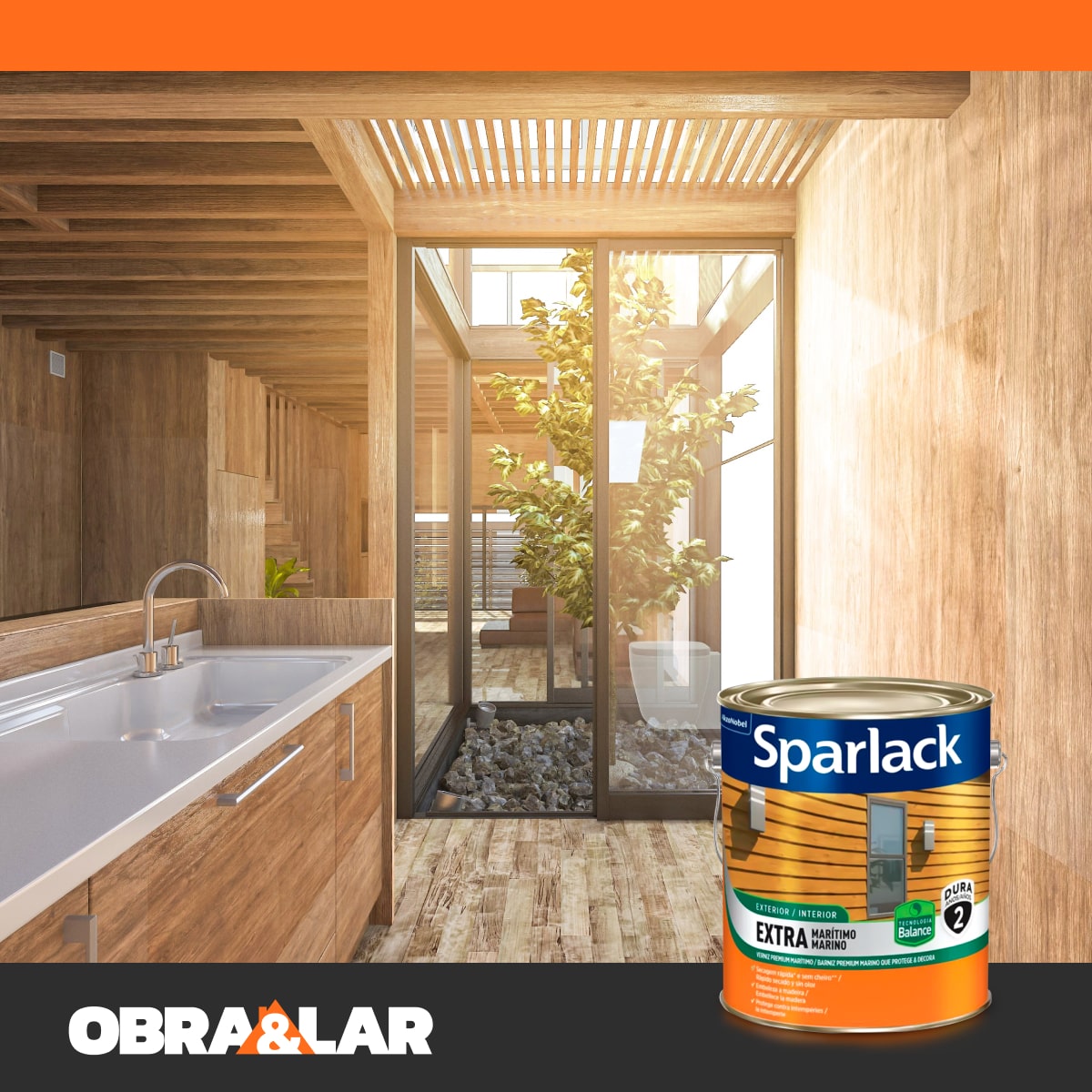 Verniz Sparlack Extra Marítimo Balance a Base D'Água Acetinado Natural ...