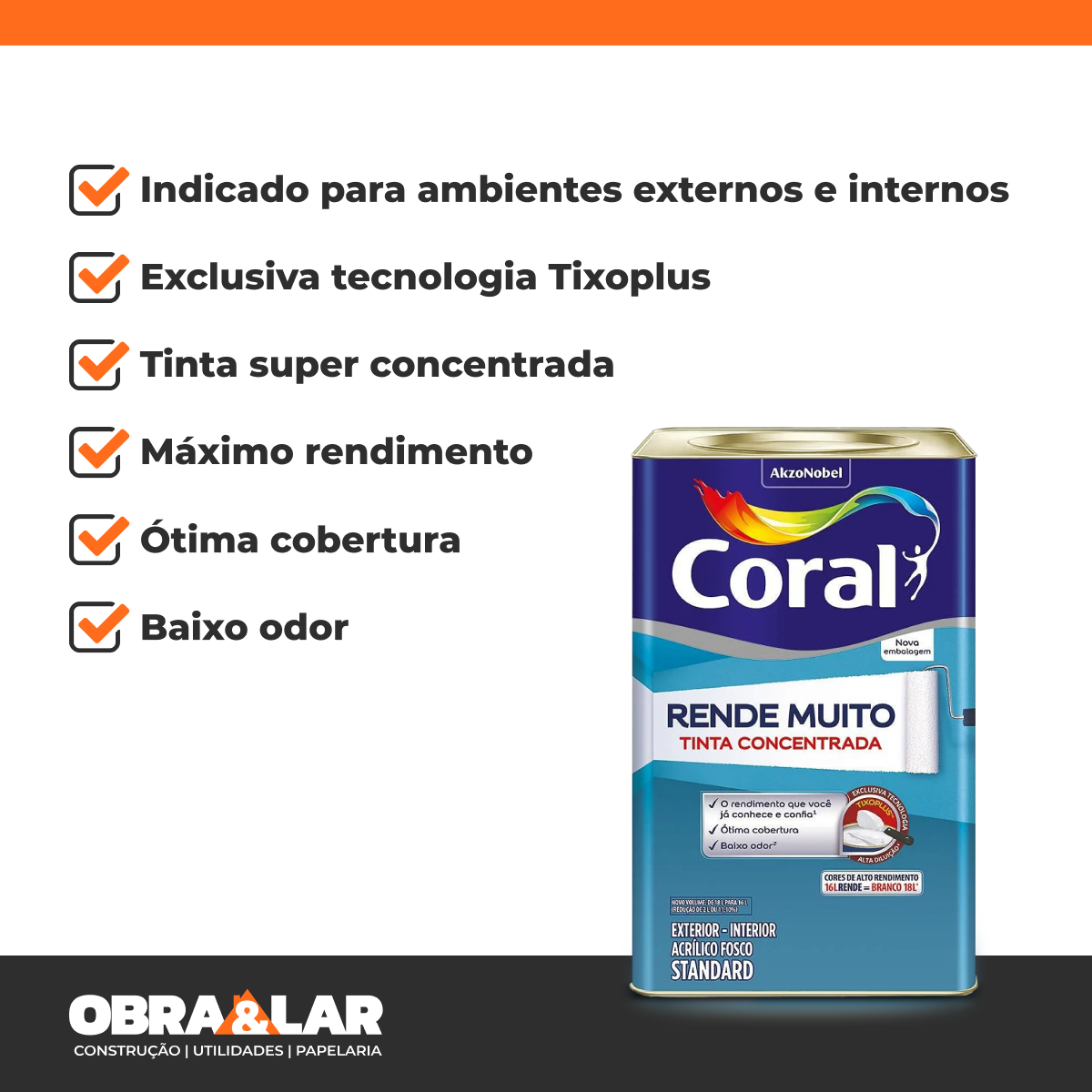 Tinta Acrilica Fosca Concentrada Rende Muito Lata 16 Litros em Oferta ...