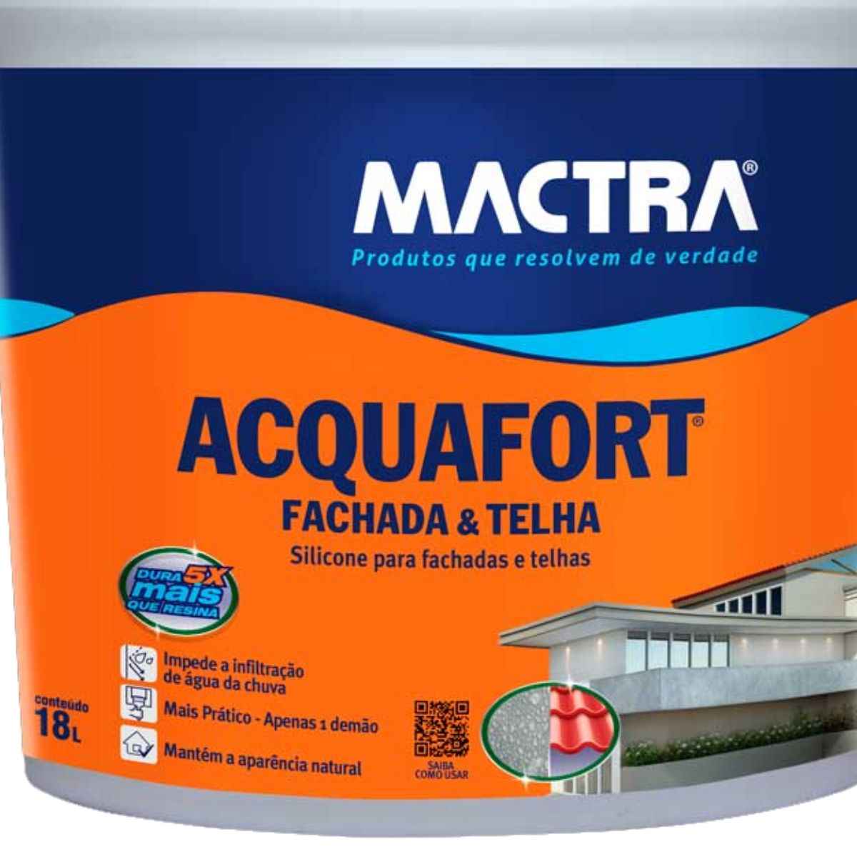Impermeabilizante Acquafort Fachada Mactra 18L Branco Leitoso ...