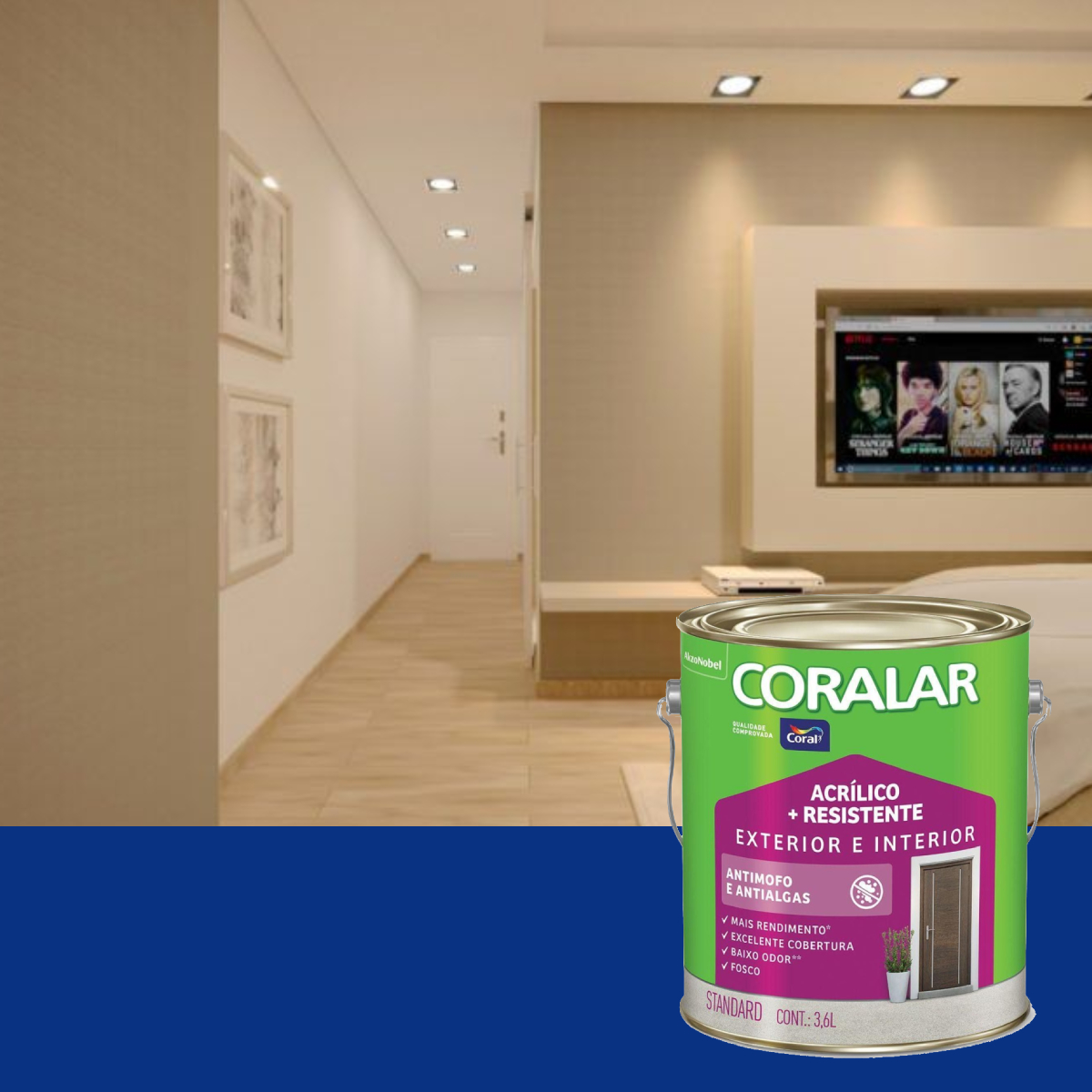 Tinta Acrílica Coral Coralar Duo Exterior e Interior 3,6L Pérola ...