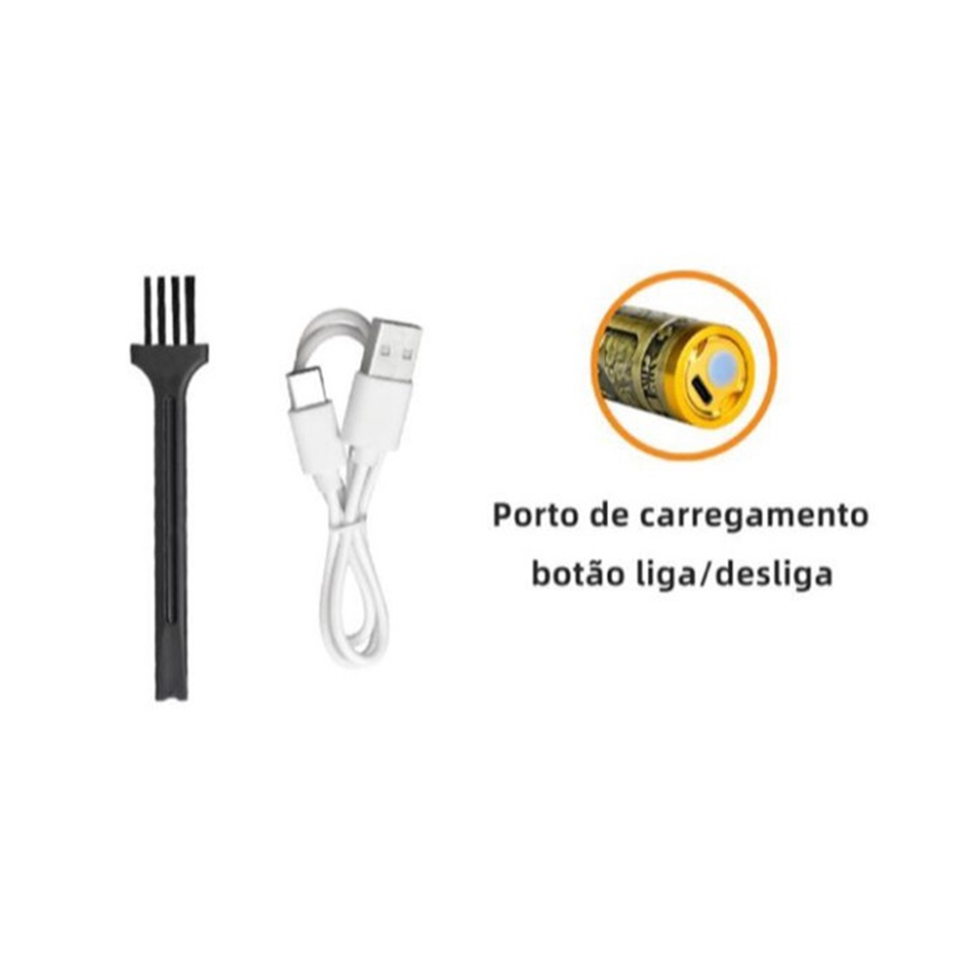 MAQUINA DE BARBEAR BOMMAX RECARREGÁVEL BM-A020 USB - DOURADO - KIOSK DIGITAL