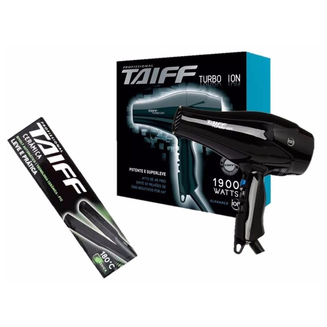 KIT TAIFF 127V - SECADOR TURBO ION 1900W + PRANCHA 180°C BIVOLT - KIOSK ...