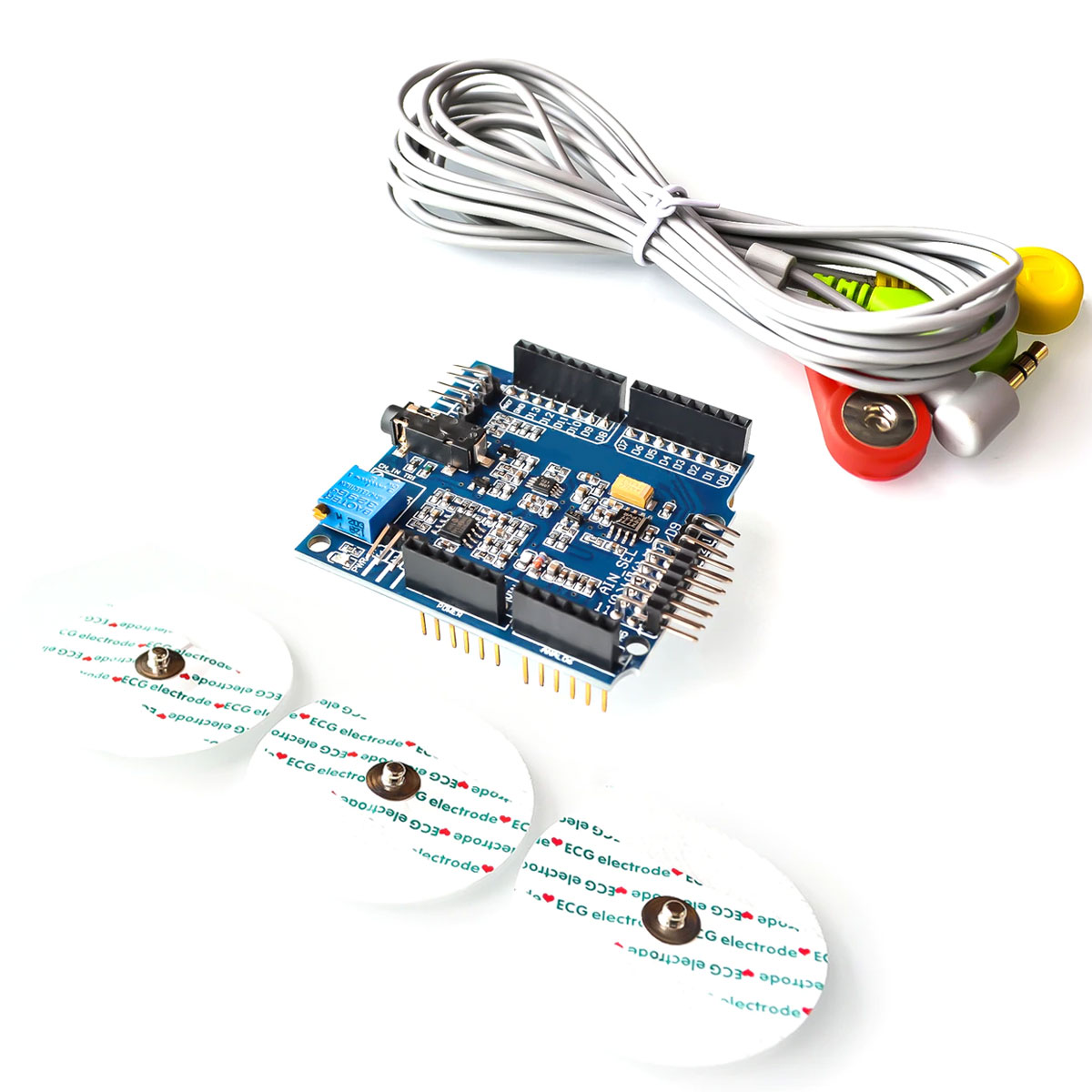 ECG EMG Sinais de Eletrocardiograma e Eletromiografia com Shield para Arduino - Fermarc - Robótica