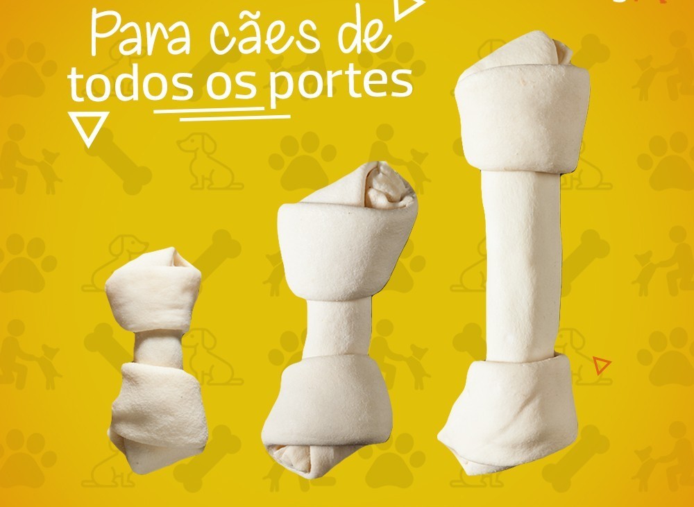 Osso de Couro Bovino Petisco Mastigável Vários Tamanhos - Dupet ...